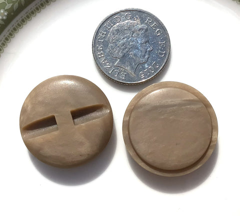 Vintage 28mm Light Brown Buttons with Raised circle – Smart as a button