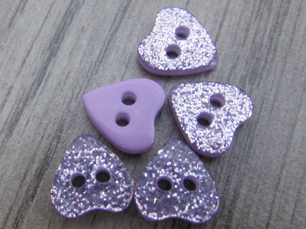 10mm Lilac Glitter Heart Buttons Baby Buttons Smart as a Button – Smart ...